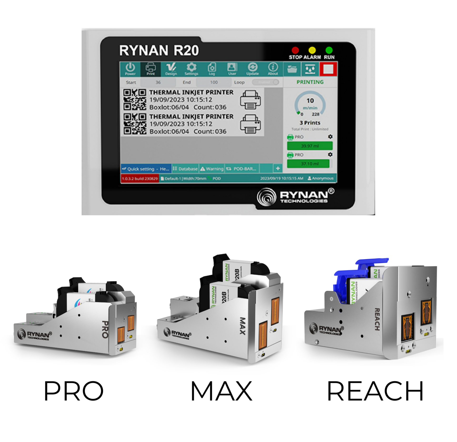 Máy in phun nhiệt công nghiệp Rynan R20